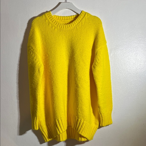 unbranded | Sweaters | Lemon Yellow Crew Neck Sweater Chunky Cozy ...